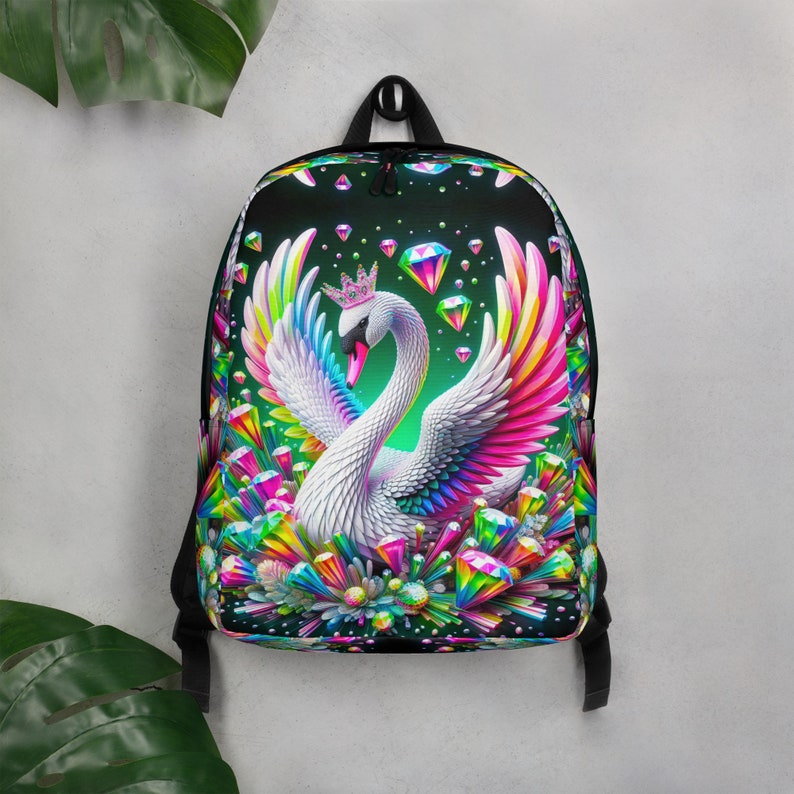 Jewel Swan Backpack Jeweled Queen Bird Bookbag Girls Pretty Gem Design ...