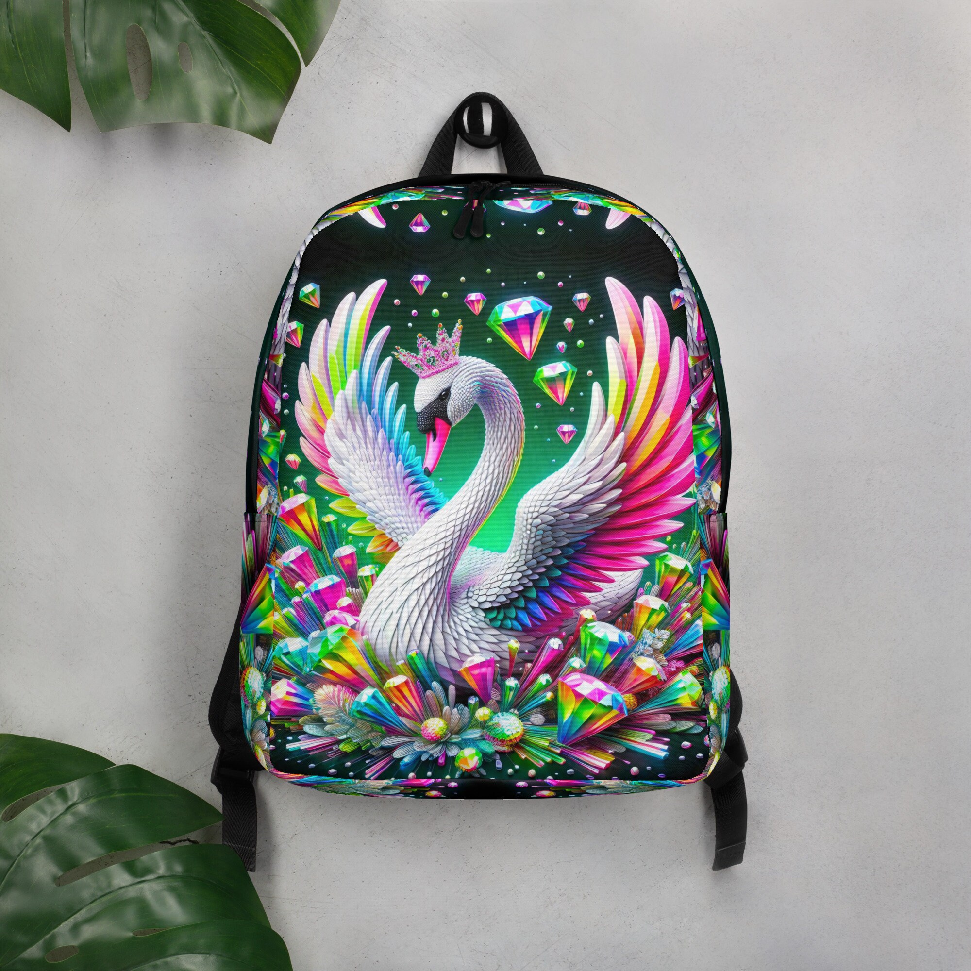 Jewel Swan Backpack Jeweled Queen Bird Bookbag Girls Pretty Gem Design ...