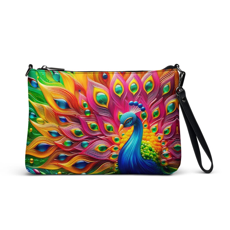 Peacock Purse Colorful Crossbody Shoulder Bag Faux Leather Purses ...