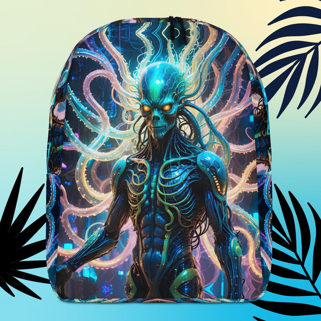 Bizarre Alien Backpack Fantasy Bookbag Sci-fi Ransack Men Travel Bag ...