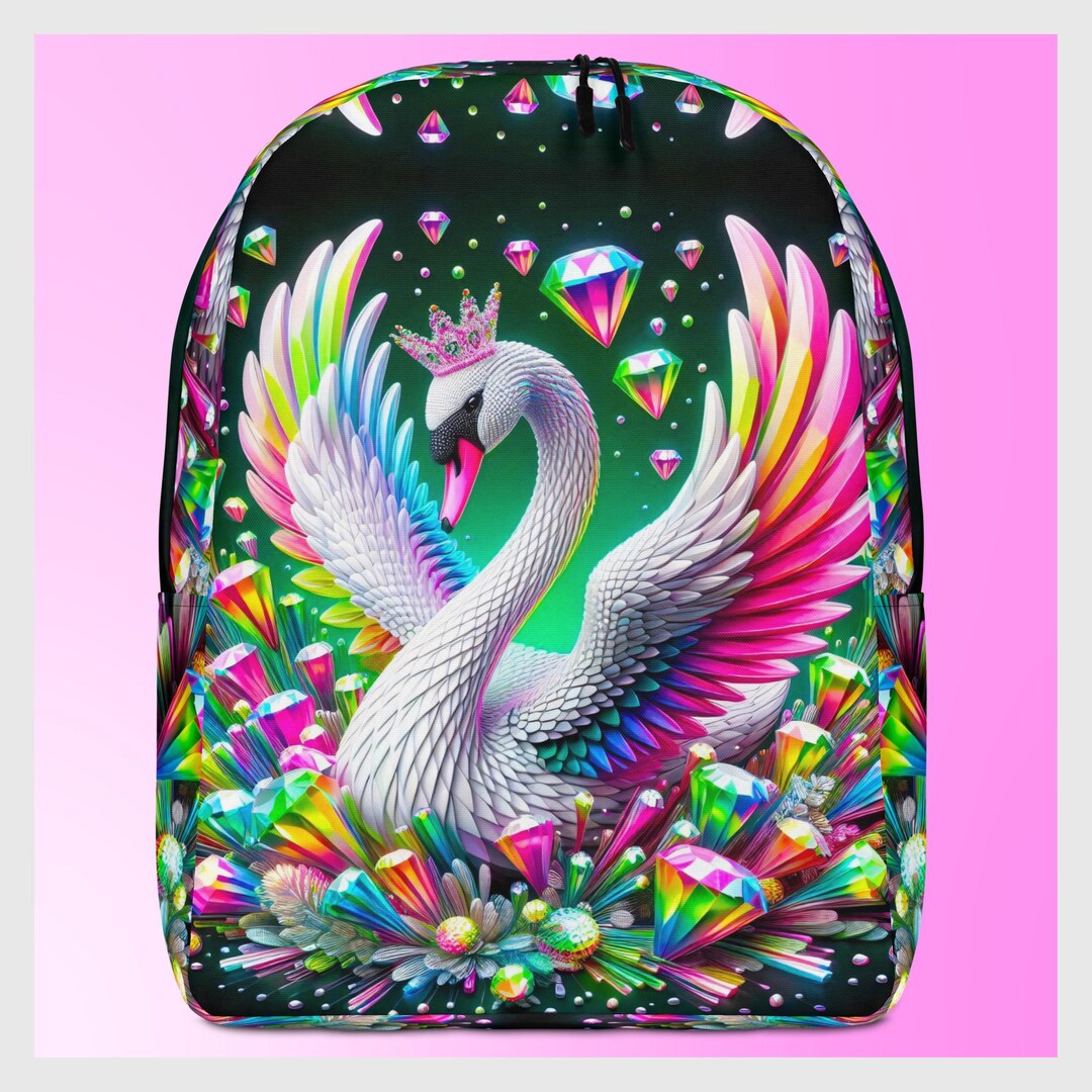Jewel Swan Backpack Jeweled Queen Bird Bookbag Girls Pretty Gem Design ...