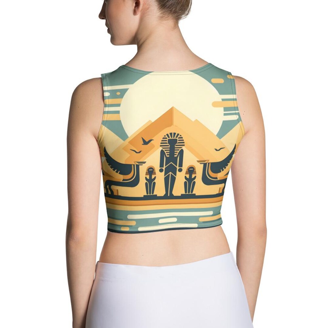 Egypt Crop Top Pyramid Shirt Egyptian Midriff Blouse Women's Unique ...