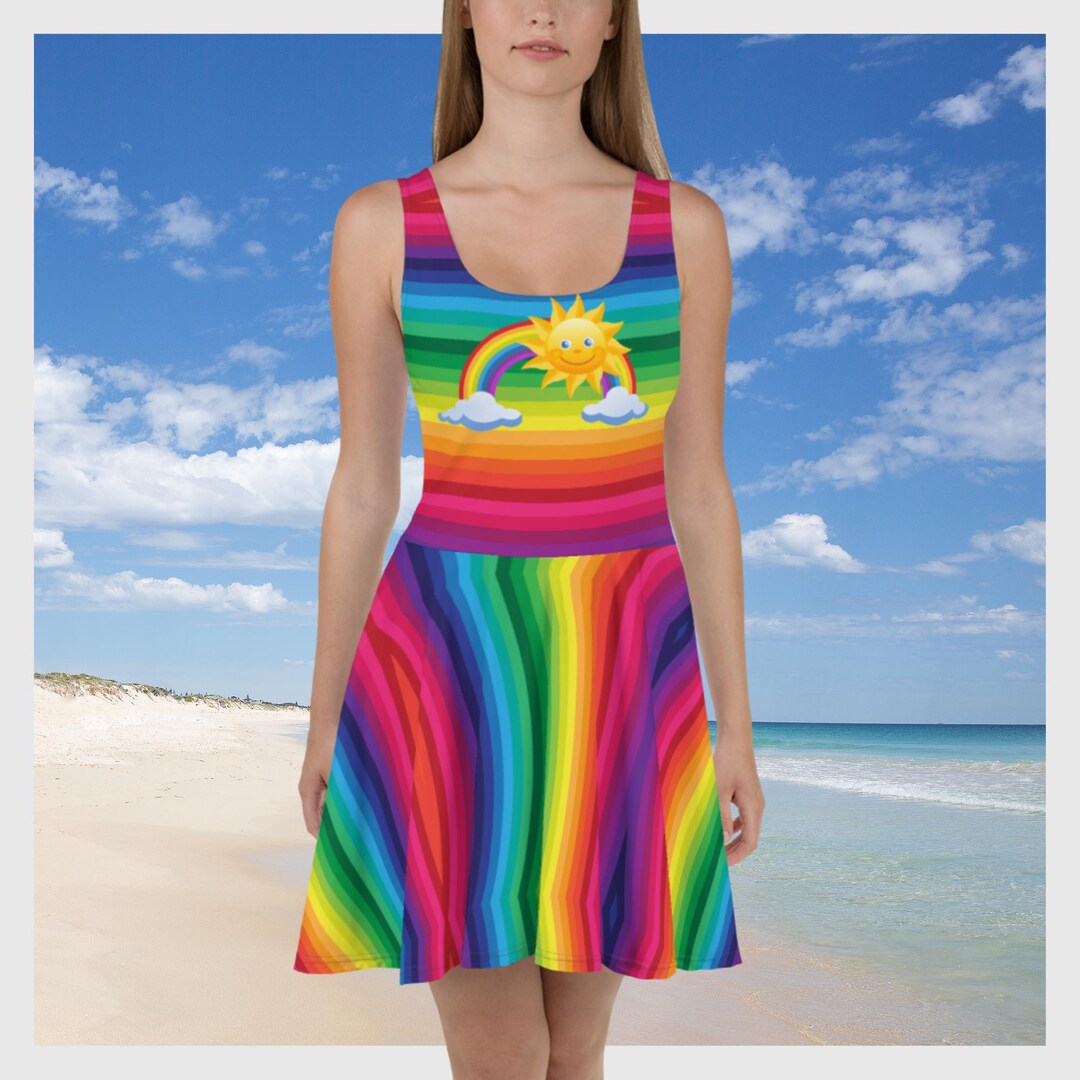 Rainbow LGBTQ Dress Skater Pride Outfit Colorful Summer Fashion Sunny ...