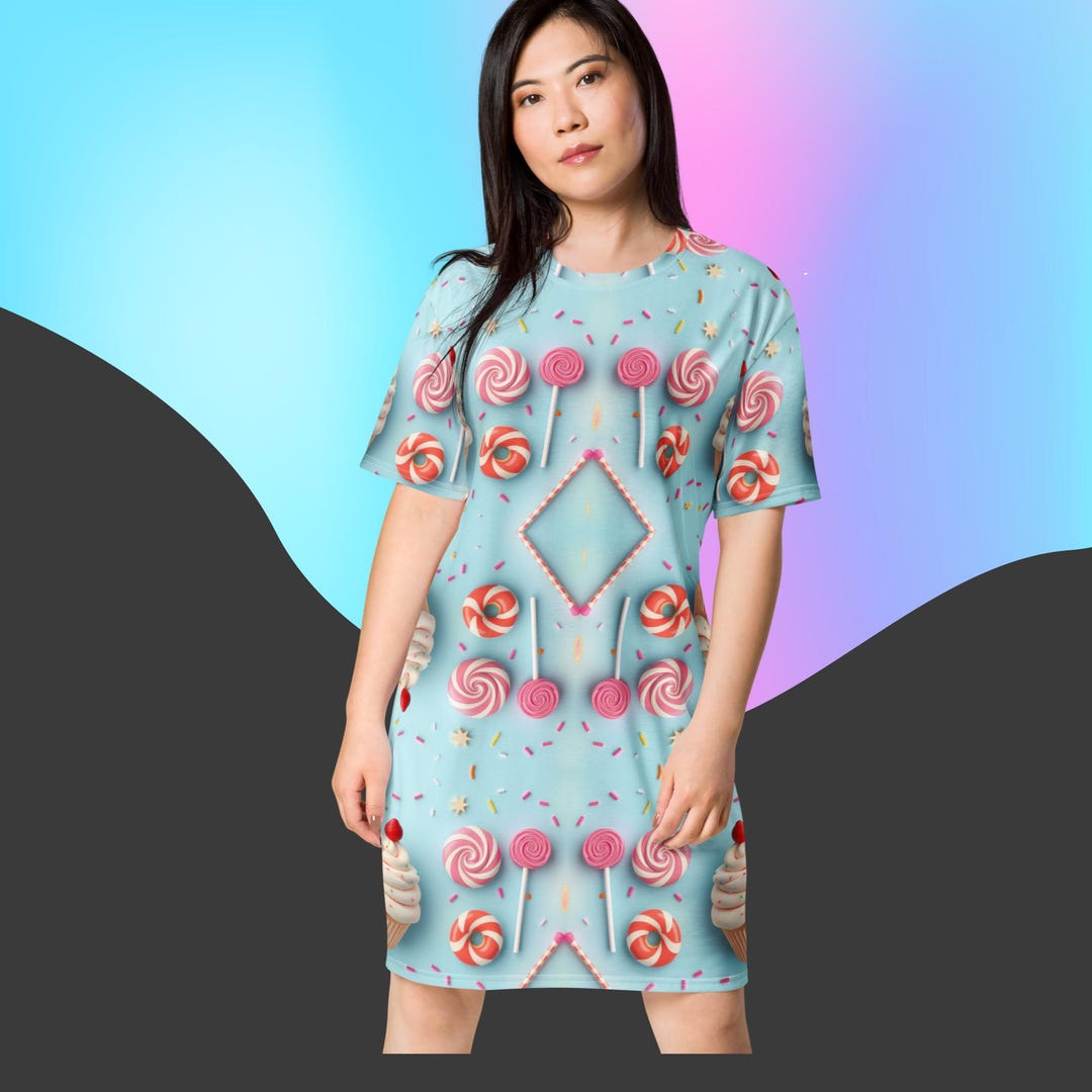 Cute Candy Pajamas Lollipop Nightie Cupcakes Nightgown Sweet Dessert ...