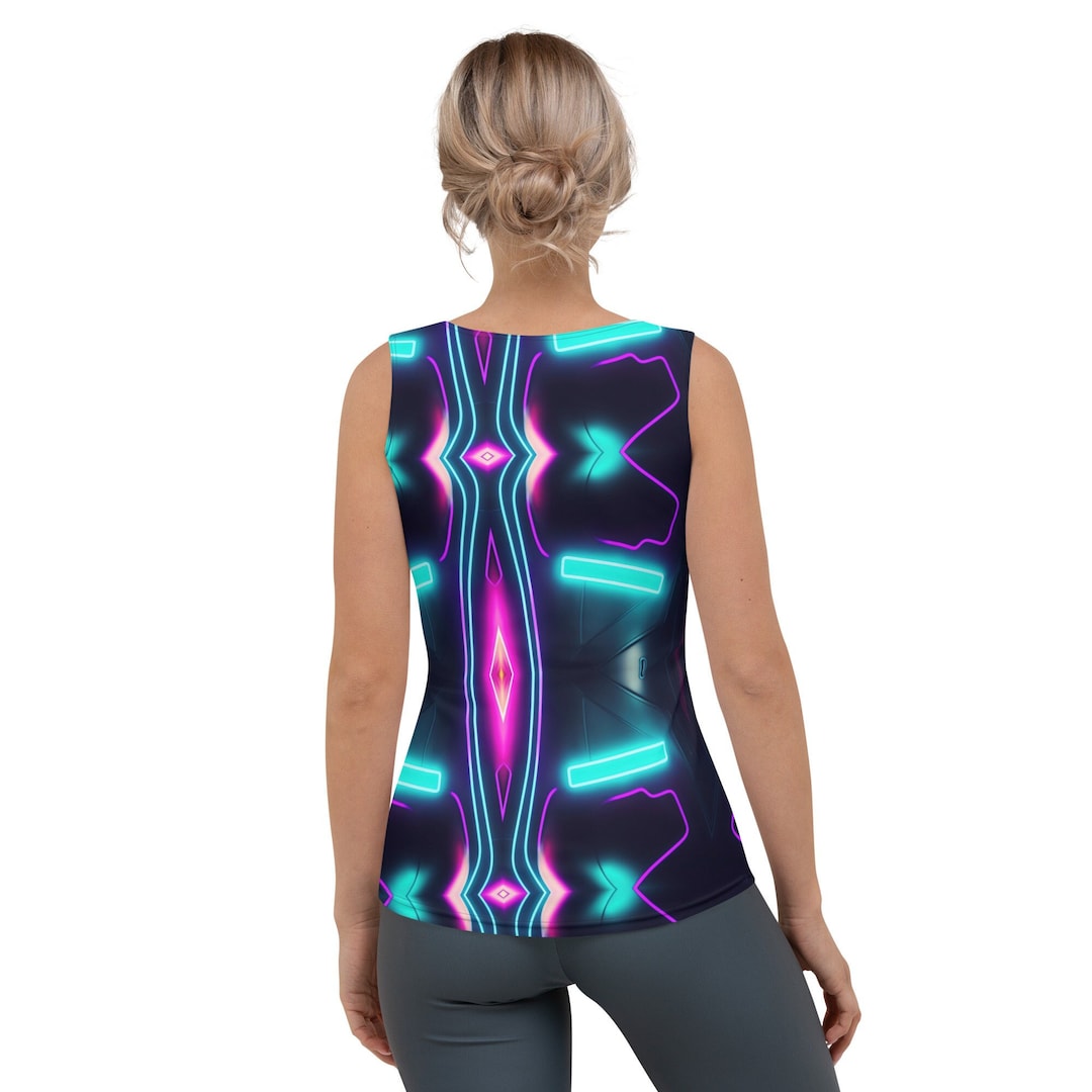 Rave Techno Tank Top Neon EDM Style Shirt Women's Summer Shirts Unique ...