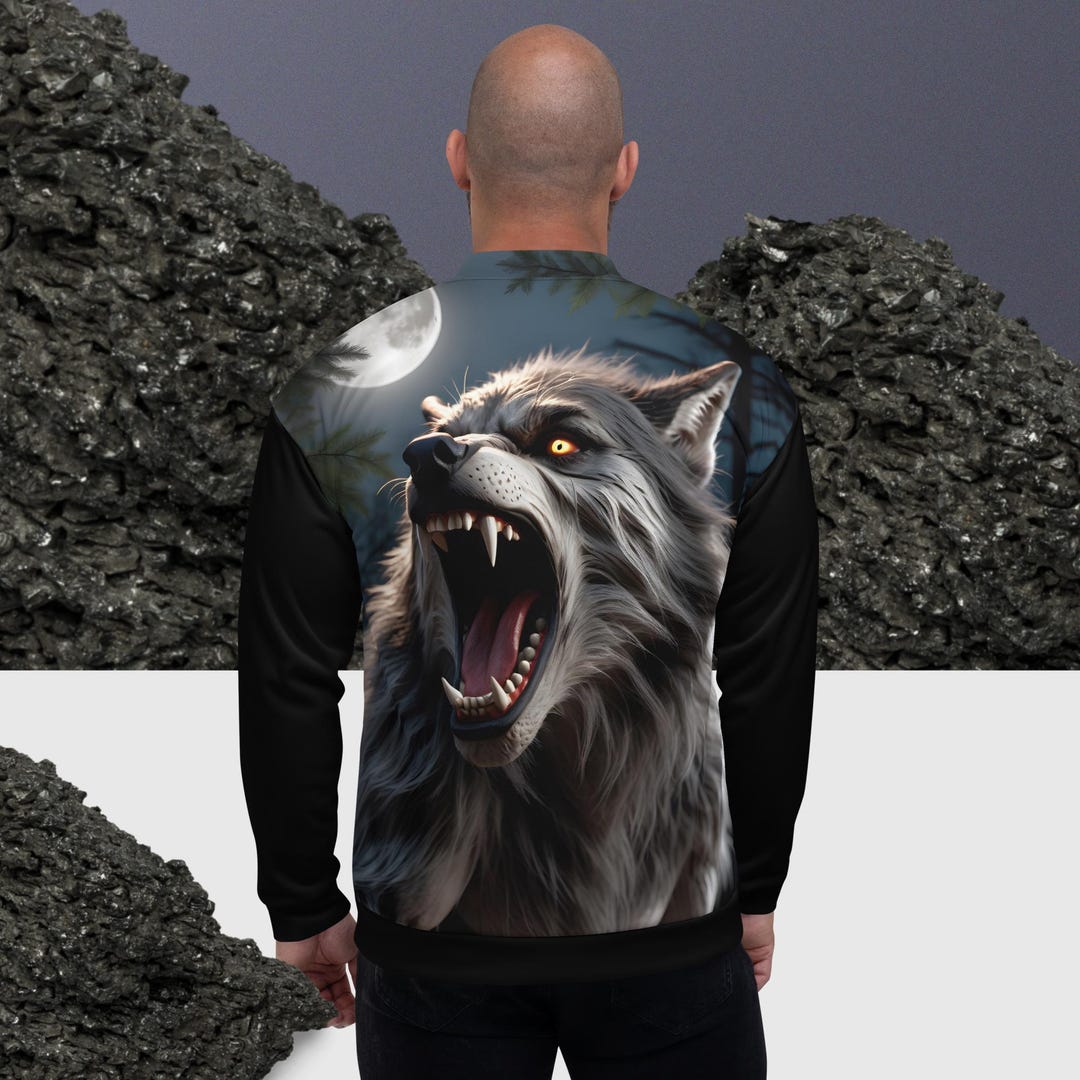 Dark Wolf Jacket Savage Bomber Jackets Men's Unique Moon Coat ...