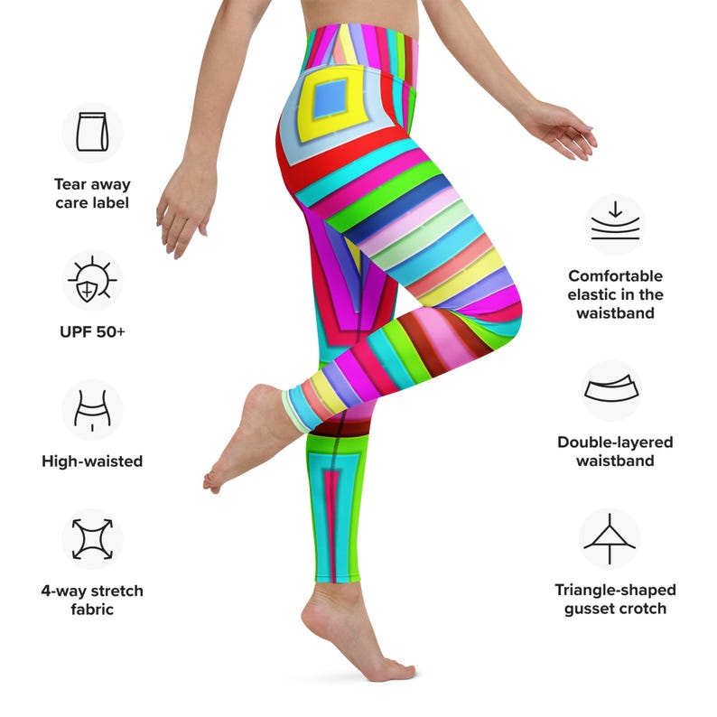 Neon Vibrant Leggings Color Swatch Bold Yoga Pants Bright Colorful Gym ...