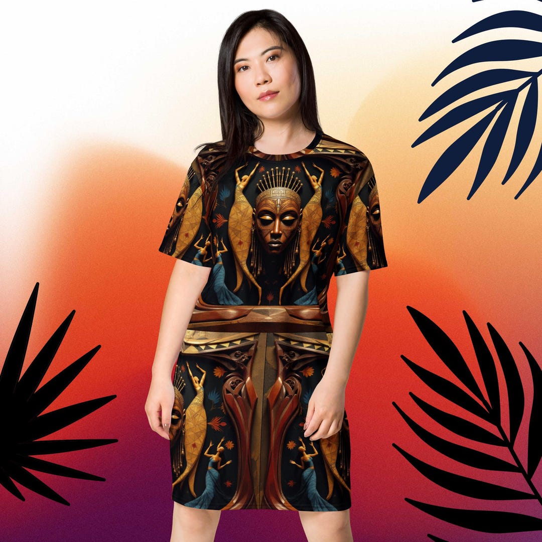 African Art Pajamas Queen Nightgown Ethnic Nightie Cultural T-shirt ...