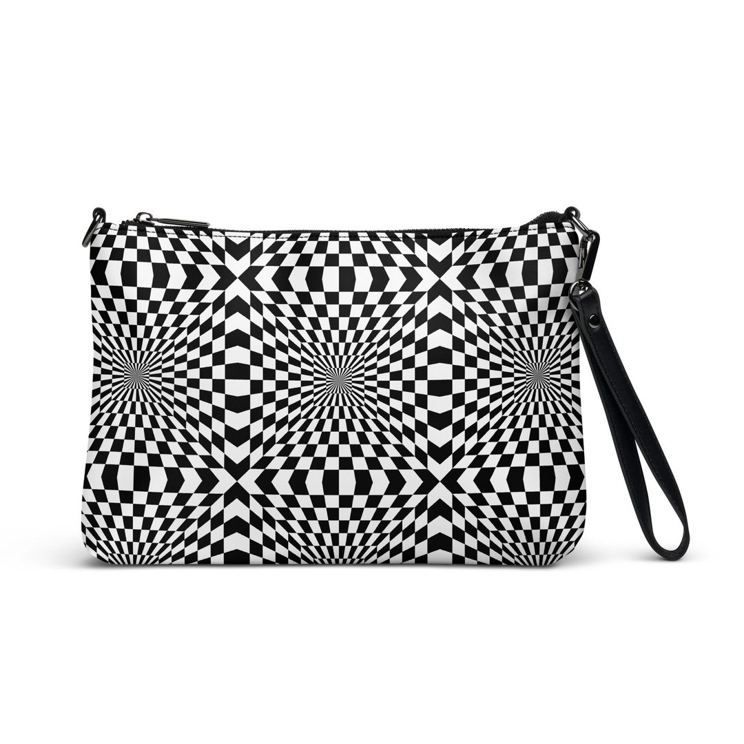 Checkered Purse Hypnotic Crossbody Bag Vortex Spiral Shoulder Bags ...