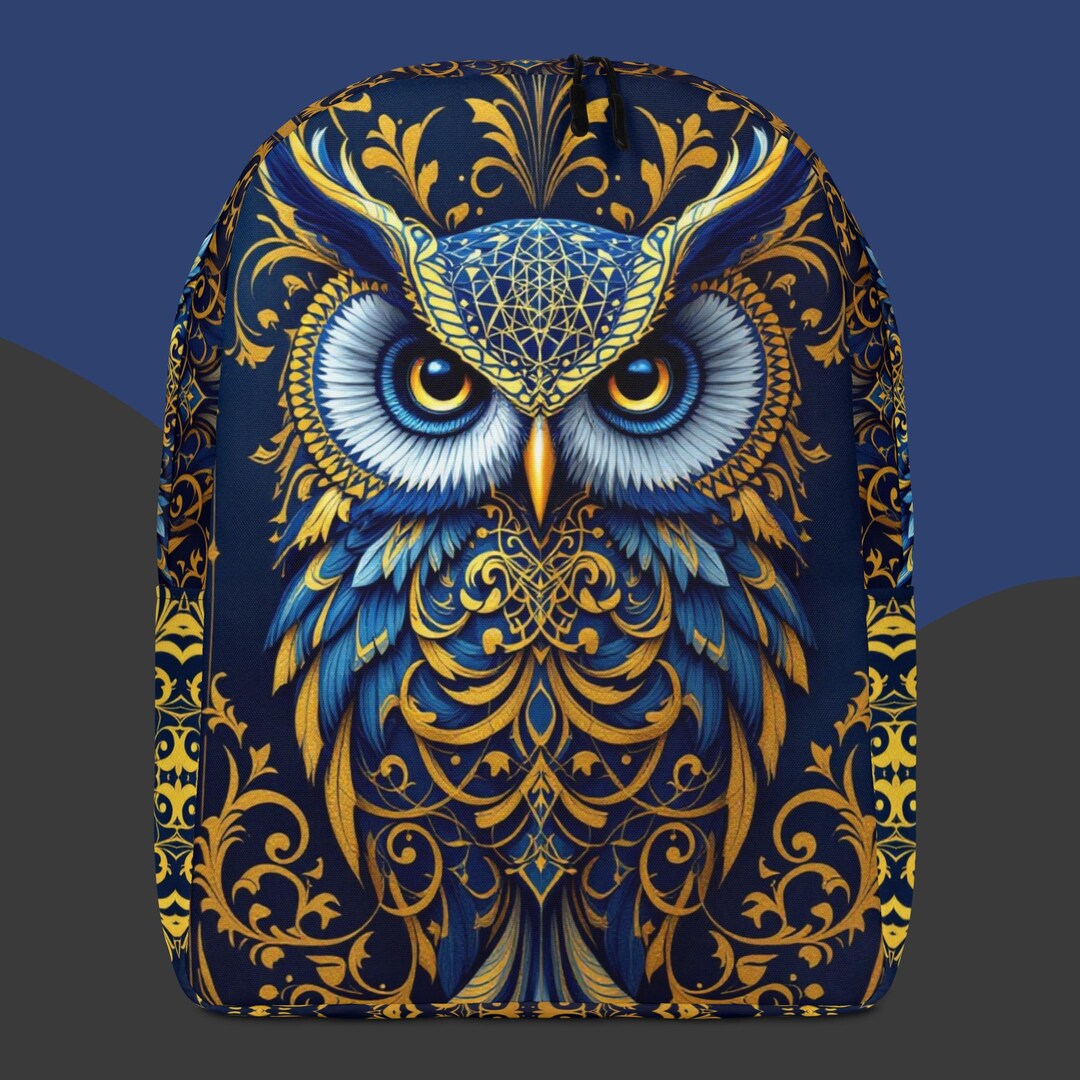 Royal Owl Backpack Midnight Blue Bookbag Golden Bird Lover Ransack ...