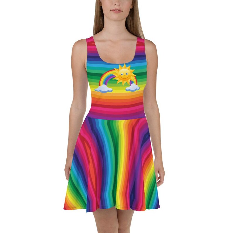 Rainbow LGBTQ Dress Skater Pride Outfit Colorful Summer Fashion Sunny ...