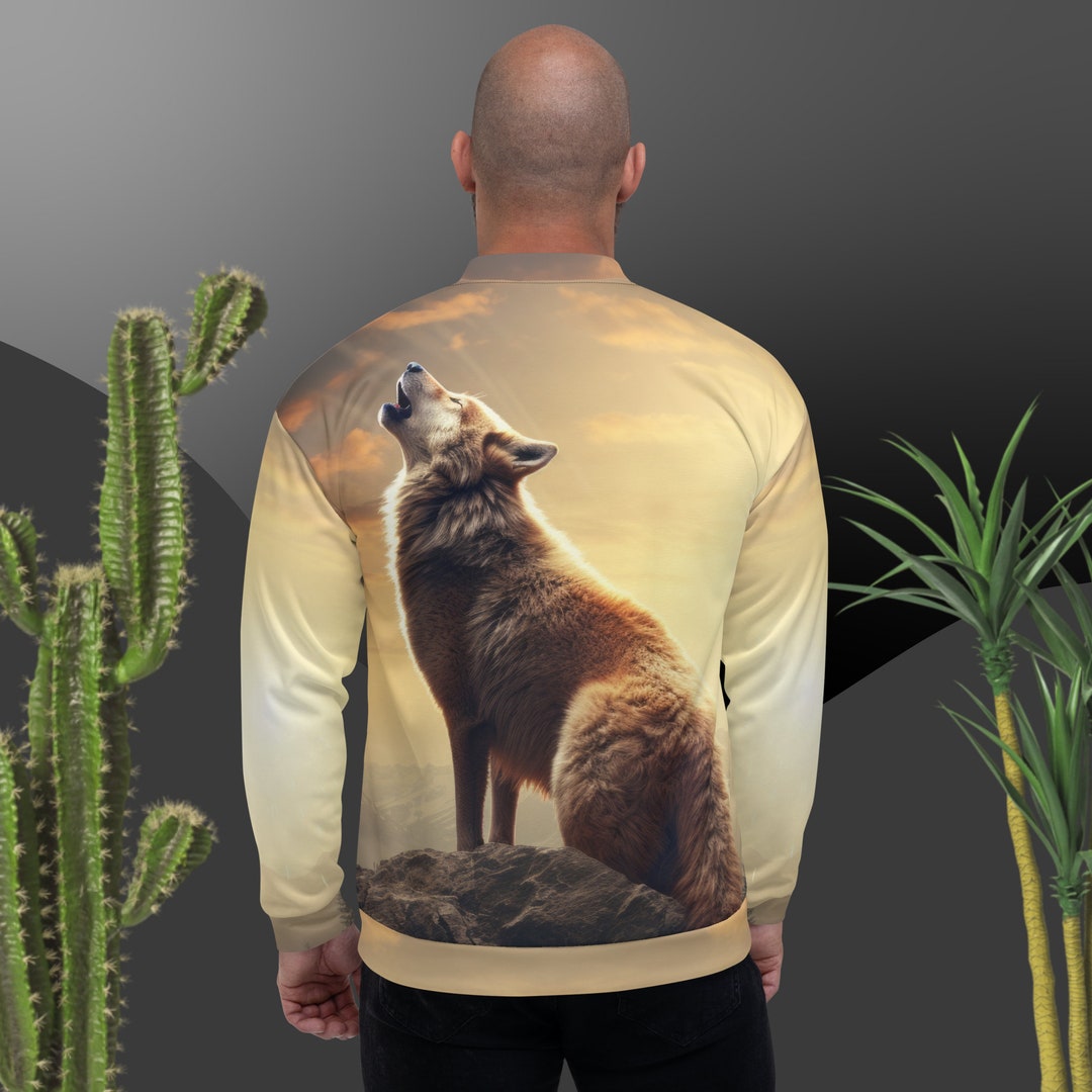 Men's Wolf Bomber Jacket Women's Howl Wolf Jacket - Etsy