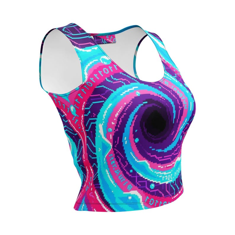 Pink Vortex Crop Top Purple Portal Shirt Hypnotic Tank Tops Liquid Neon ...