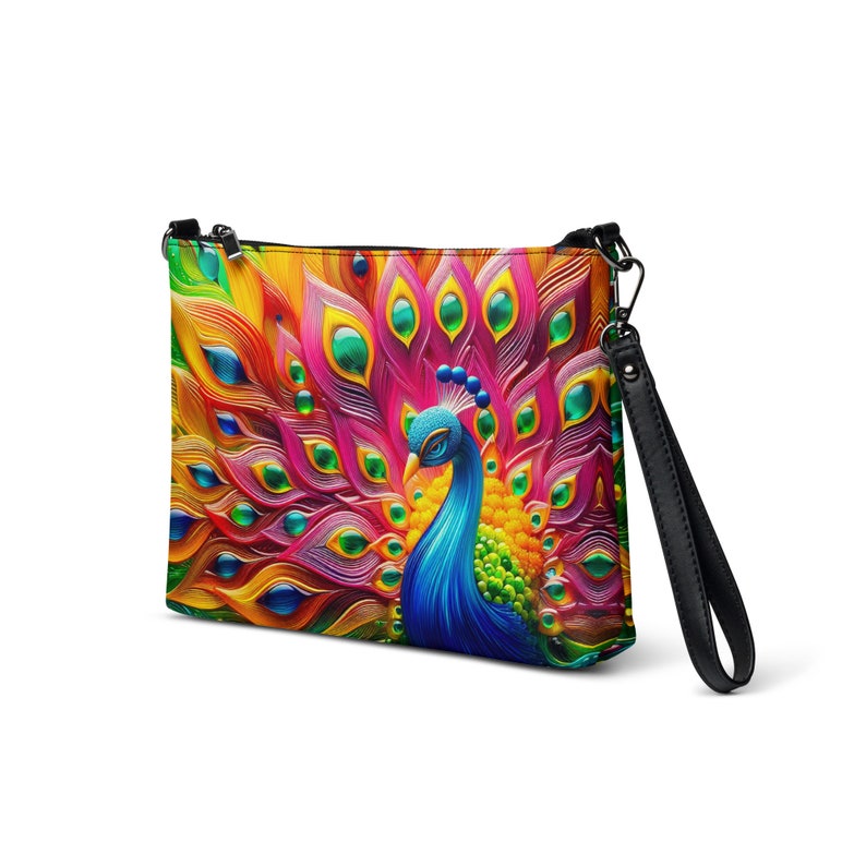 Peacock Purse Colorful Crossbody Shoulder Bag Faux Leather Purses ...