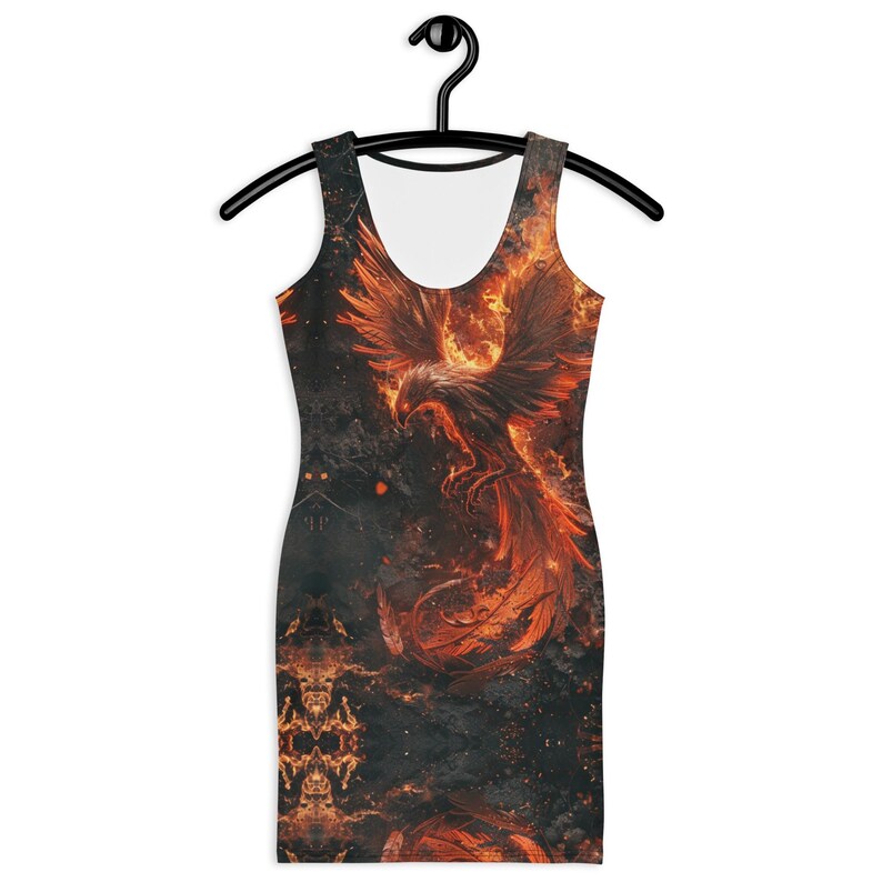 Fiery Phoenix Dress Rising Bodycon Fitted Tight Mythical Summer Outfit ...