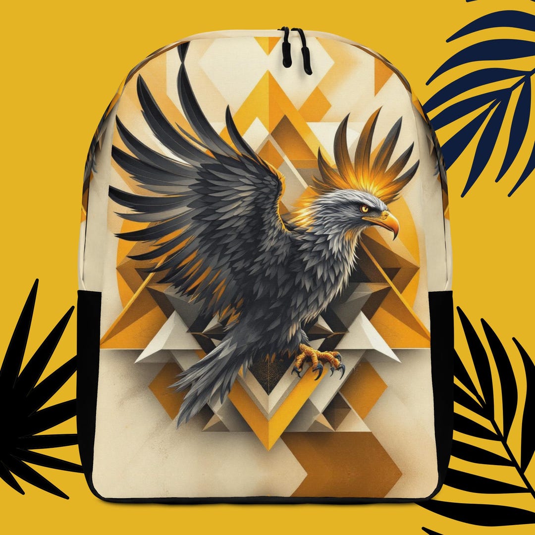 Eagle Bird Backpack Spirit Animal Bookbag Men Travel Bag Boys Geometric ...