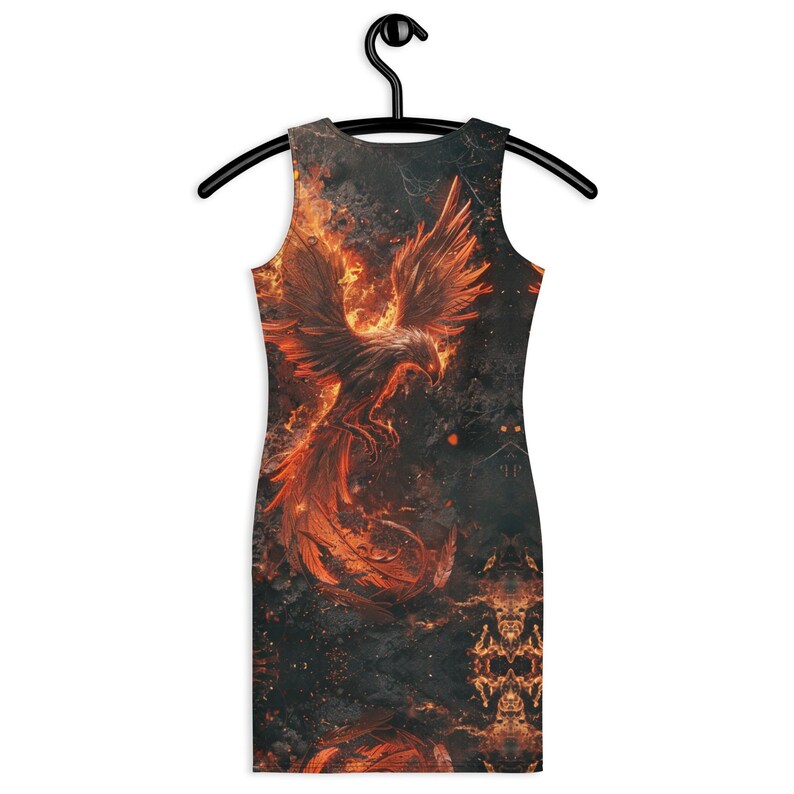 Fiery Phoenix Dress Rising Bodycon Fitted Tight Mythical Summer Outfit ...
