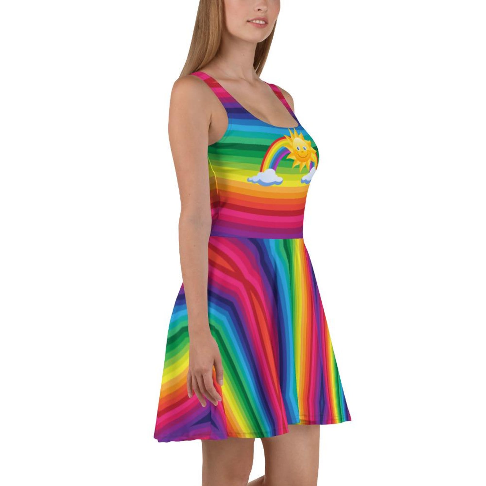 Rainbow LGBTQ Dress Skater Pride Outfit Colorful Summer Fashion Sunny ...