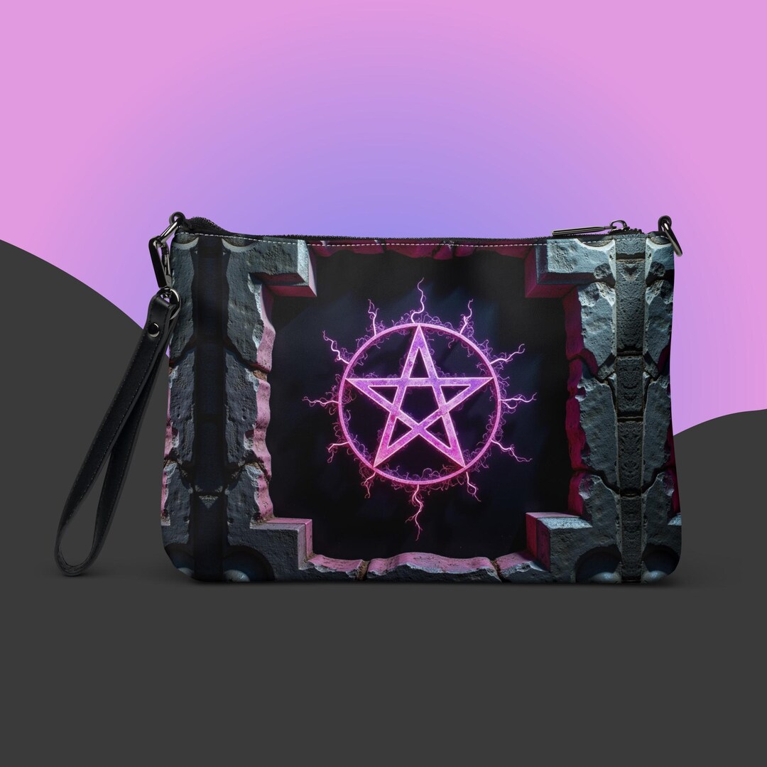 Pentagram Purse Gothic Clutch Handbag Electric Star Pocketbook Stone ...