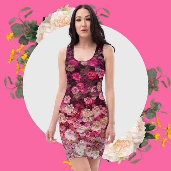 Pink Roses Dress - Etsy