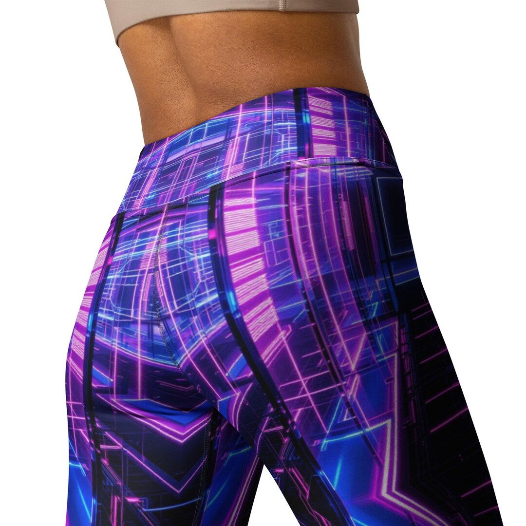 Neon Yoga Leggings High Waist Trousers Rave Style Party Athleisure ...