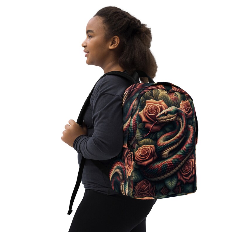 Snake Backpack Roses Bookbag Girls Back Packs Reptile Lover Ransack ...