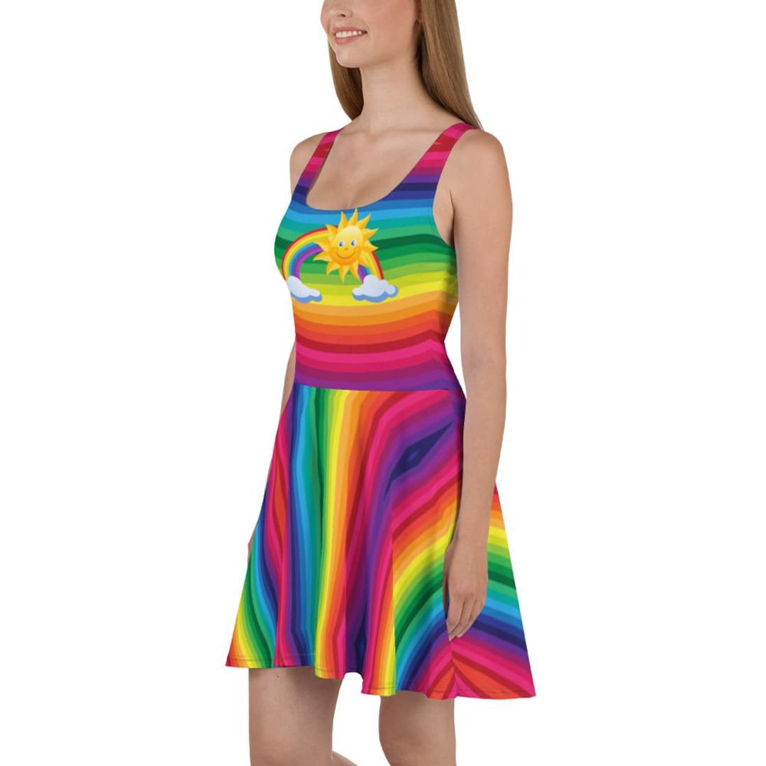 Rainbow LGBTQ Dress Skater Pride Outfit Colorful Summer Fashion Sunny ...