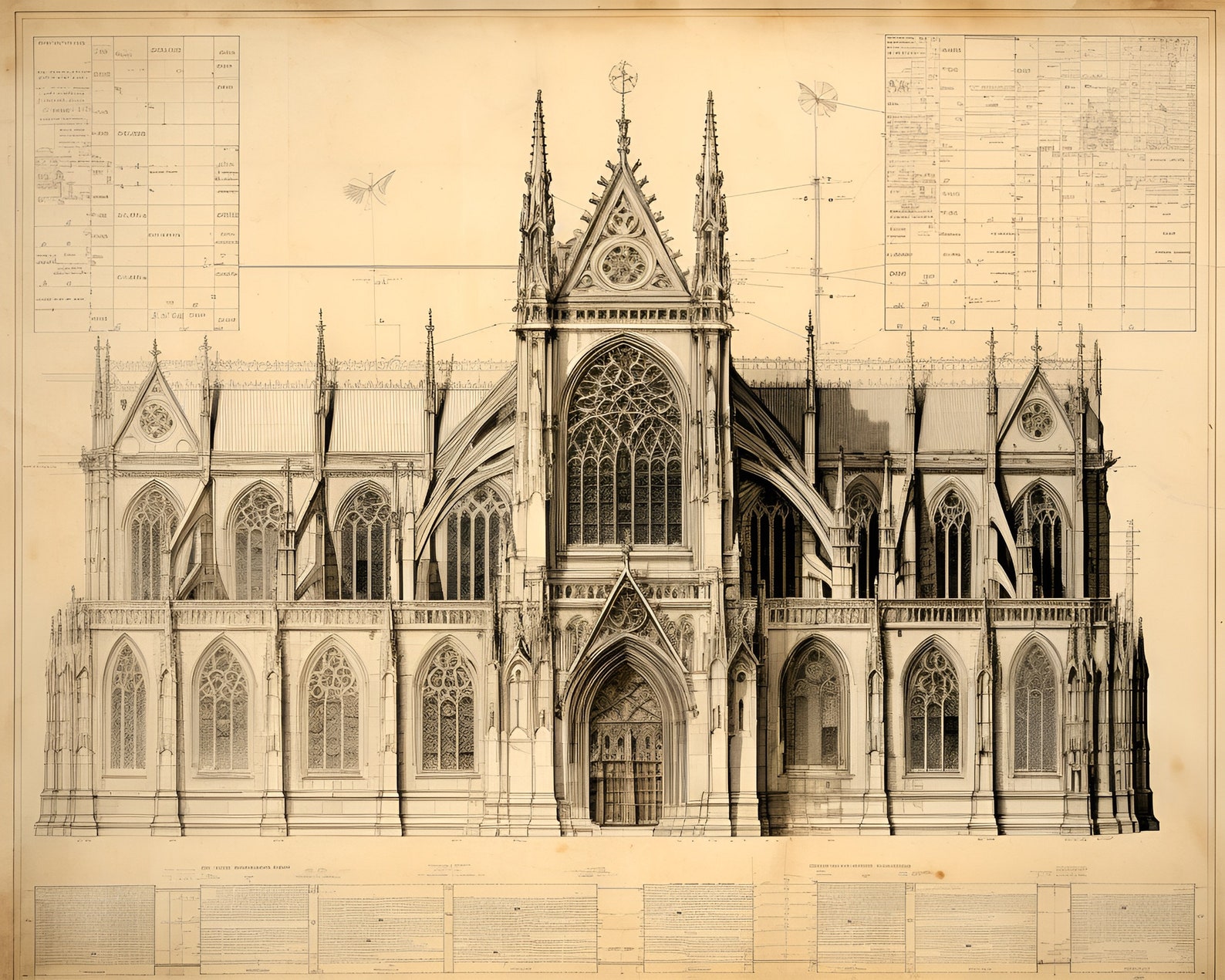 Vintage Architecture Blueprint_dsh54_04 - Etsy