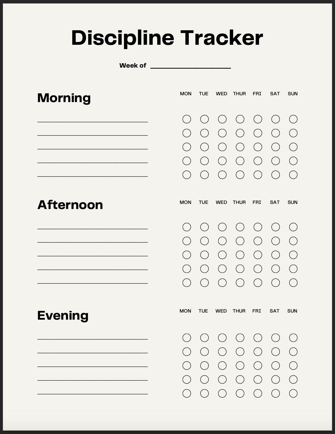 Discipline Tracker - Etsy