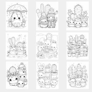 Kawaii Cactus Coloring Pages,printable Coloring,kids Coloring Pages ...