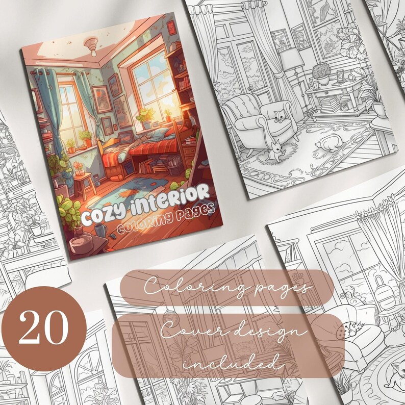 Cozy Interior Coloring Book,coloring Pages for Kids and Adult,cozy ...