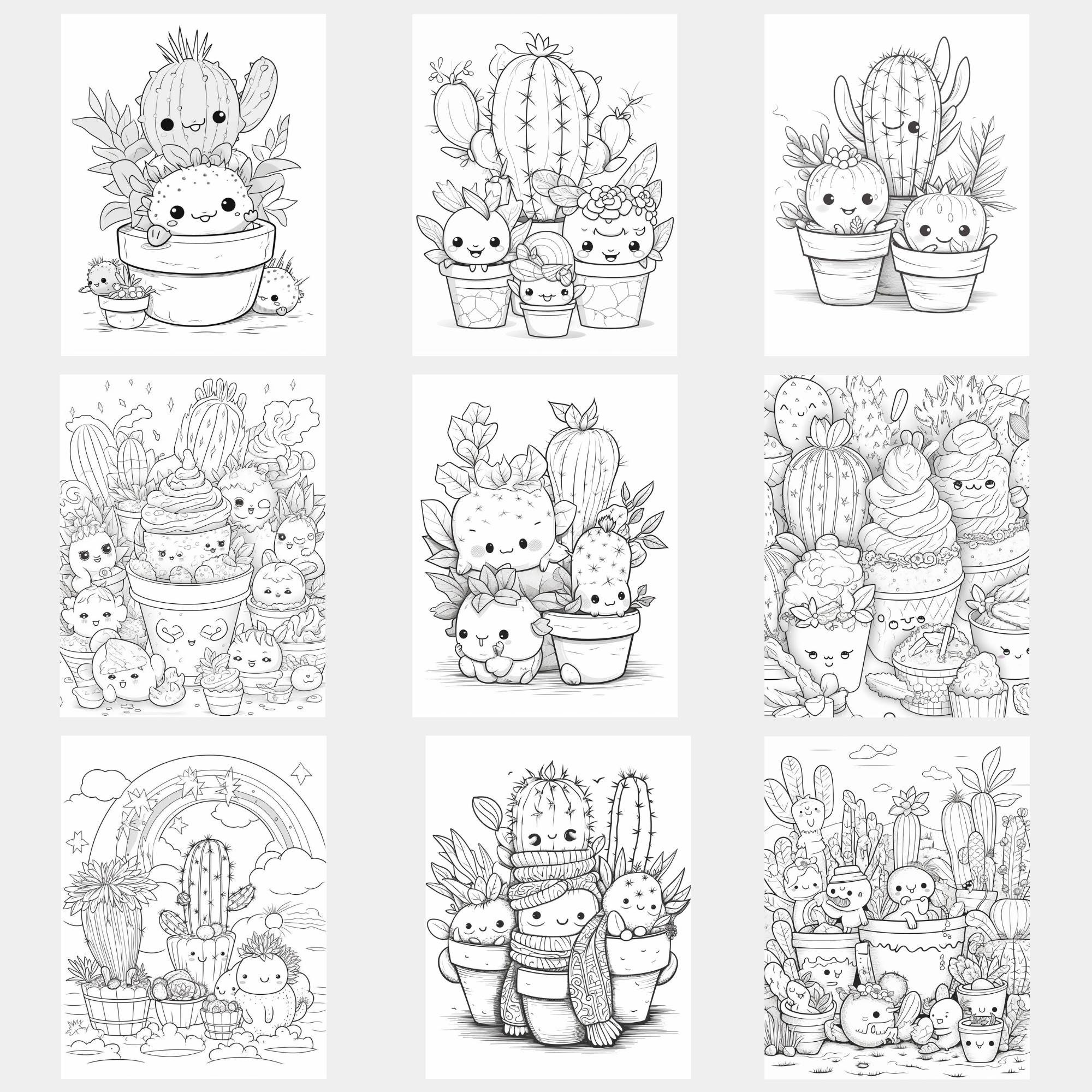 Kawaii Cactus Coloring Pages,printable Coloring,kids Coloring Pages ...