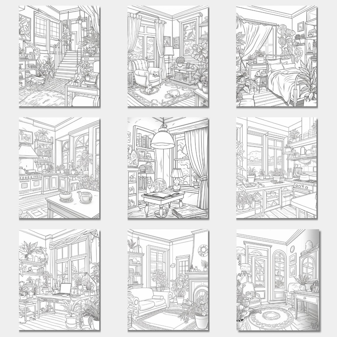 Cozy Interior Coloring Book,coloring Pages for Kids and Adult,cozy ...