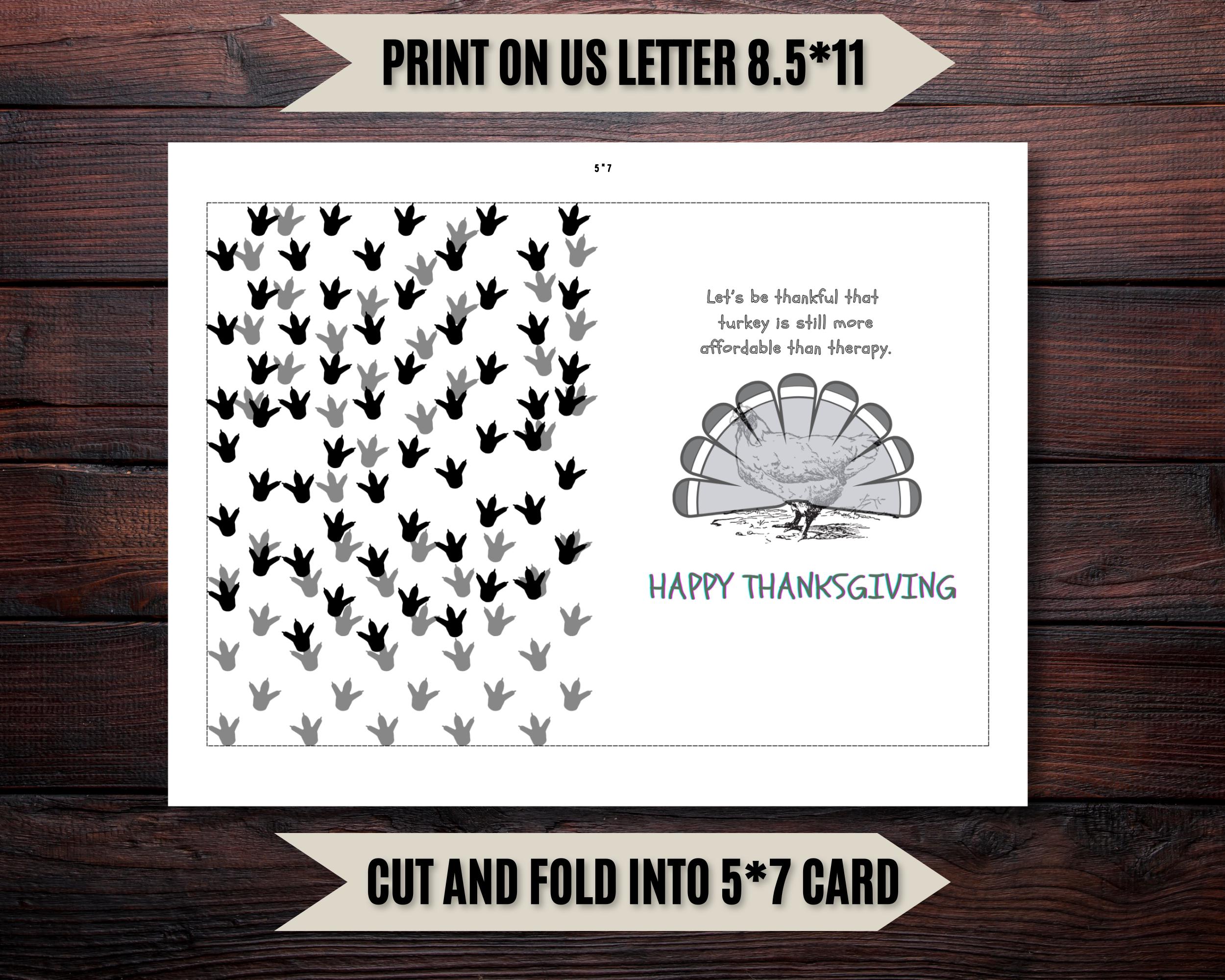 Funny Thanksgiving Quotes Card for Friends | Funny Digital Printable ...
