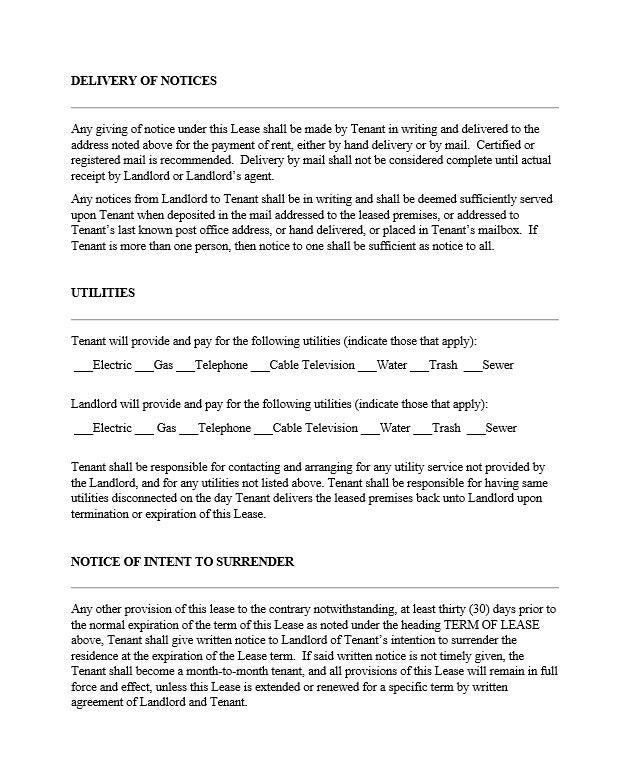 Residential Lease Template - Etsy