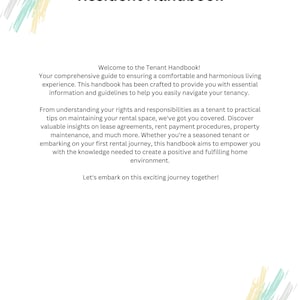 Comprehensive Tenant Handbook Template | Ready-to-use Rental Guide ...