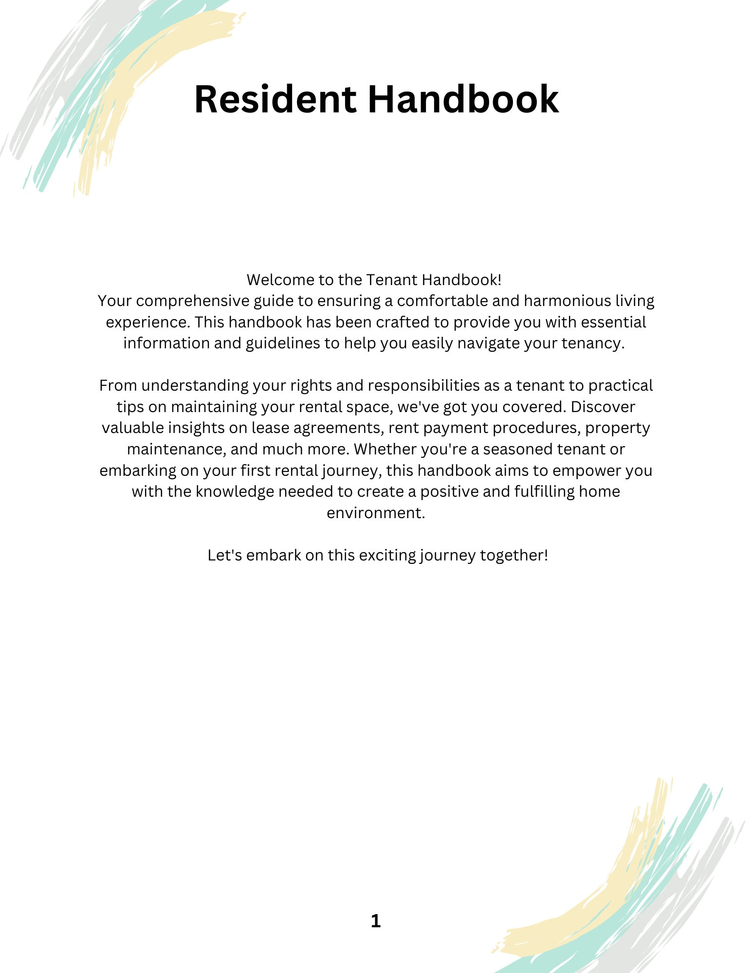 Comprehensive Tenant Handbook Template | Ready-to-use Rental Guide ...