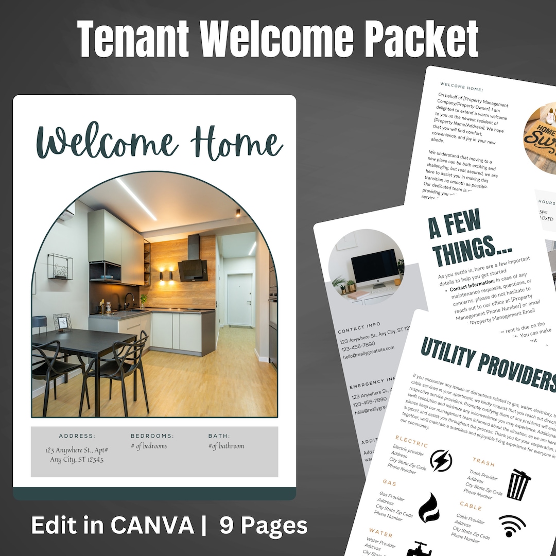 Tenant Welcome Packet | Tenant Welcome Letter | Landlord Move-in Packet ...