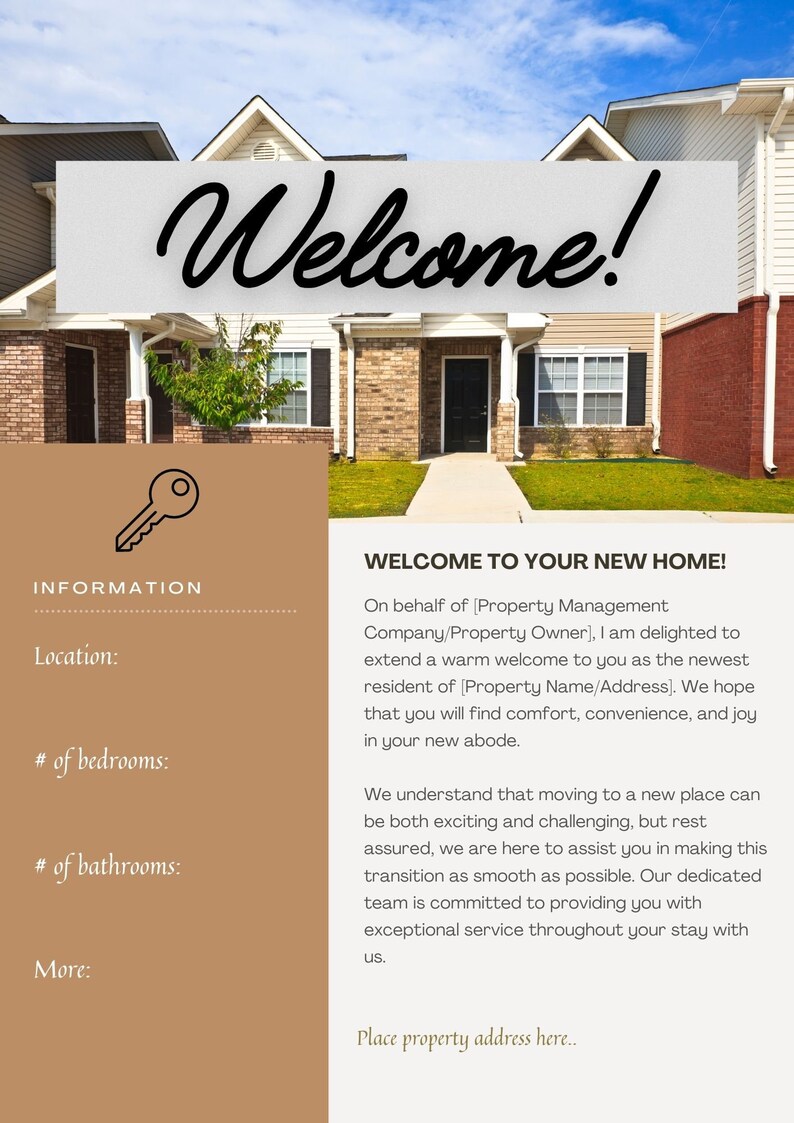 Tenant Welcome Letter - Etsy