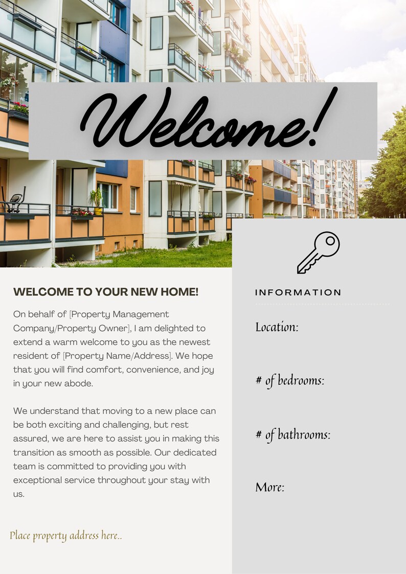 Tenant Welcome Letter | Property Management Welcome Letter | Landlord ...