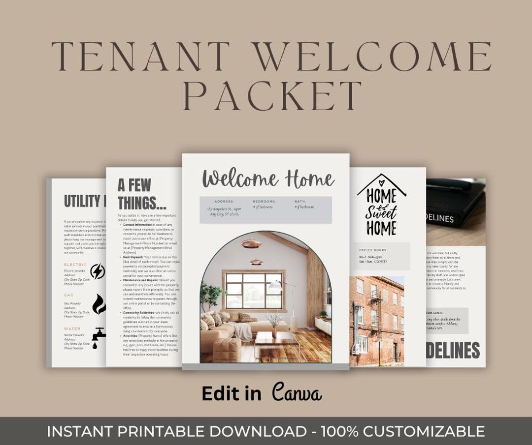 Editable Tenant Welcome Packet: Landlord Move-in Guide (digital ...
