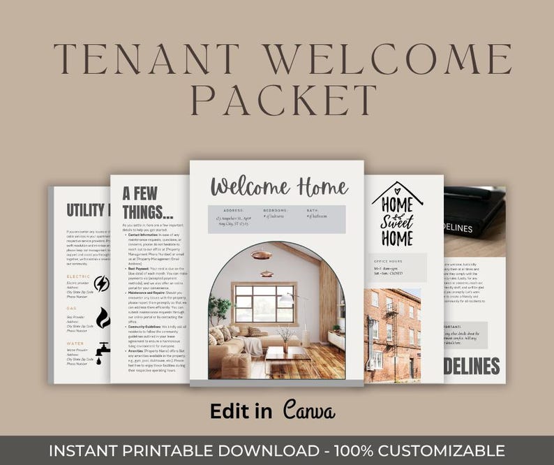 Editable Tenant Welcome Packet: Landlord Move-in Guide (digital ...
