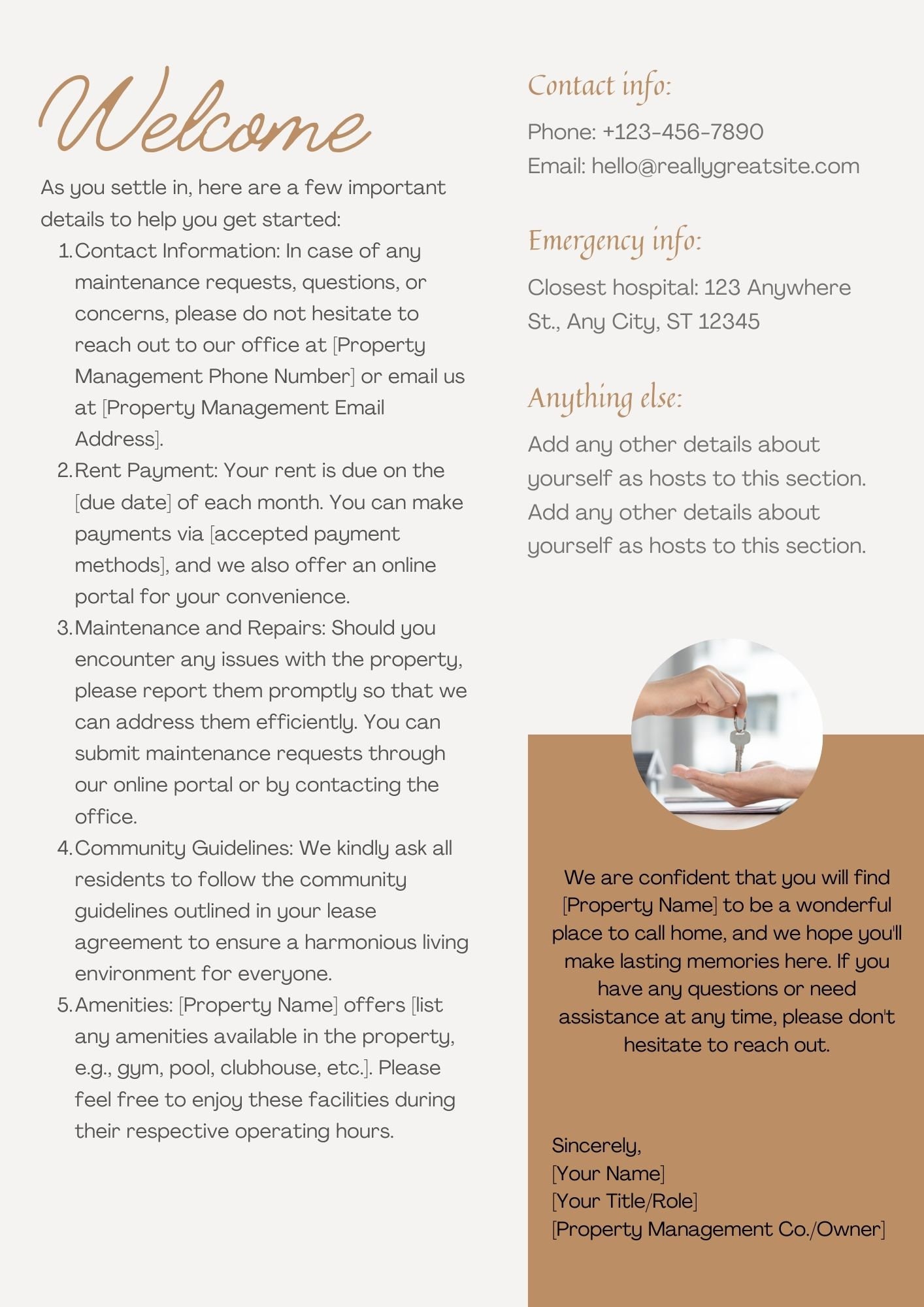 Tenant Welcome Letter - Etsy