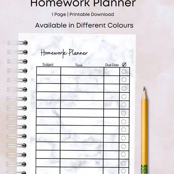 Homework Planner - Etsy