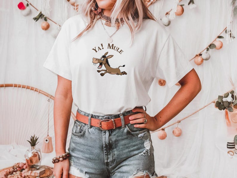 Ya! Mule Running Cartoon Tee | Funny Mule Illustration, Rustic Farm ...
