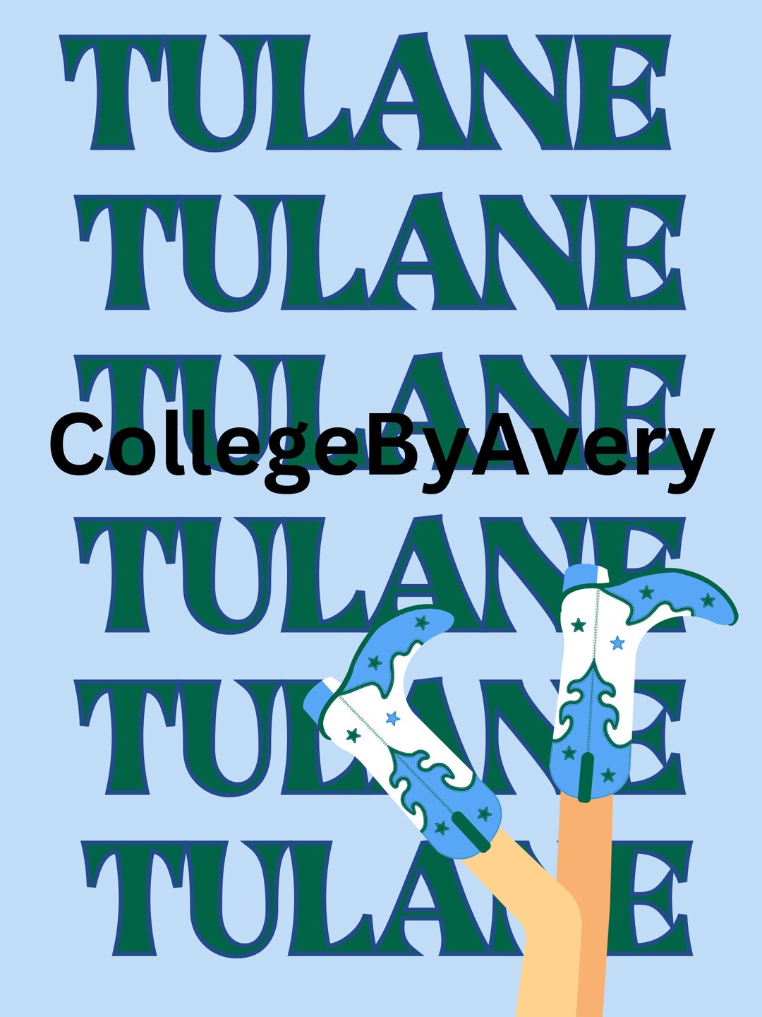 Tulane University NOLA Cute Preppy Cowgirl Western Dorm Decor - Etsy