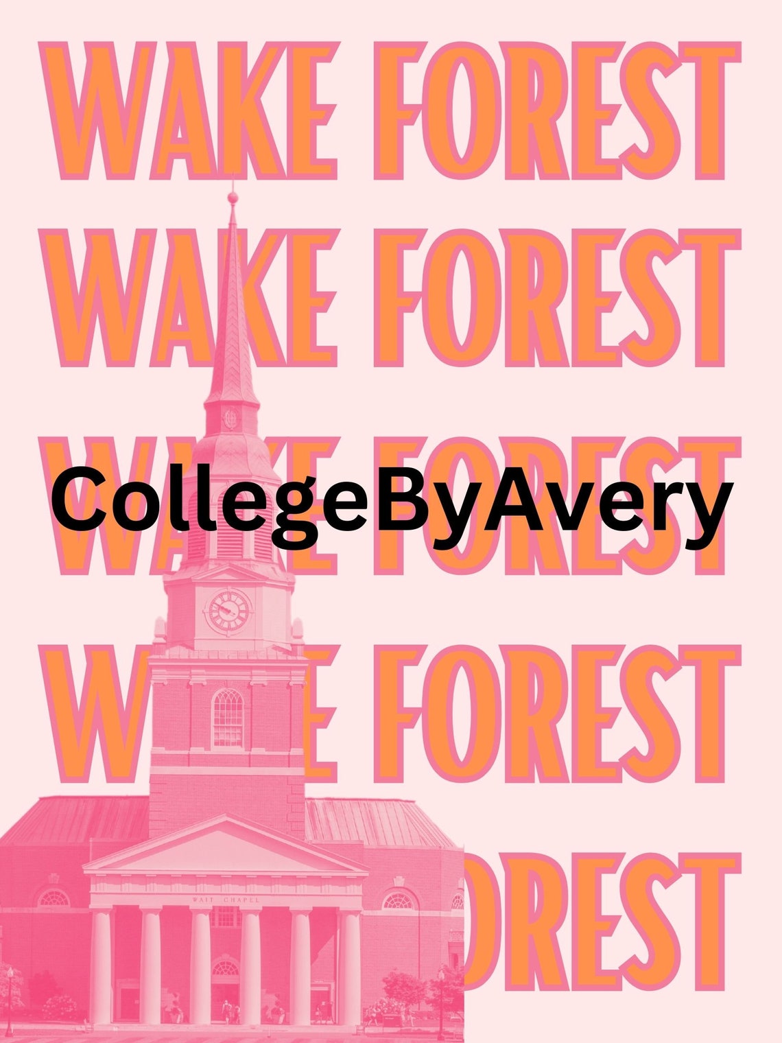 Wake Forest University Pink Preppy Wall Art for Dorm or Apartment - Etsy