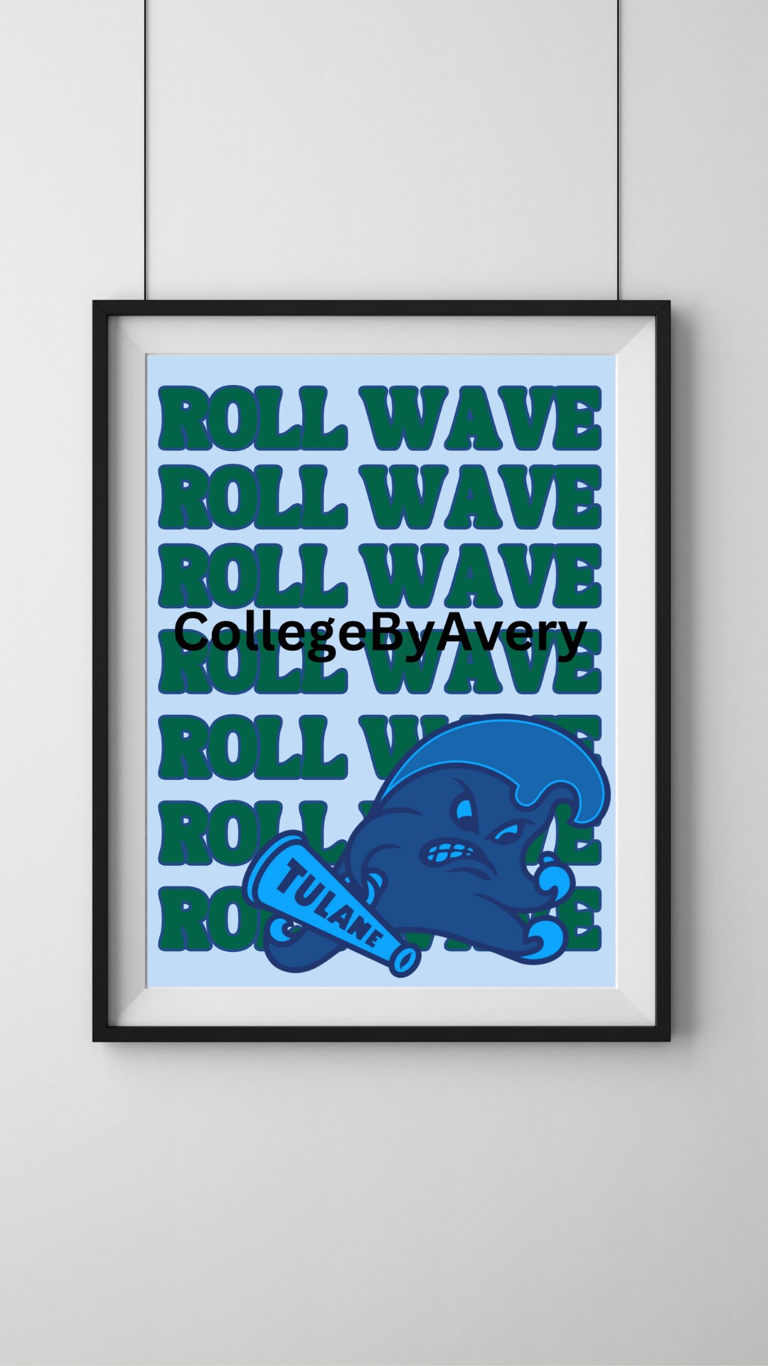 Tulane University Roll Wave Preppy Art for Dorm Apartment or Gift - Etsy