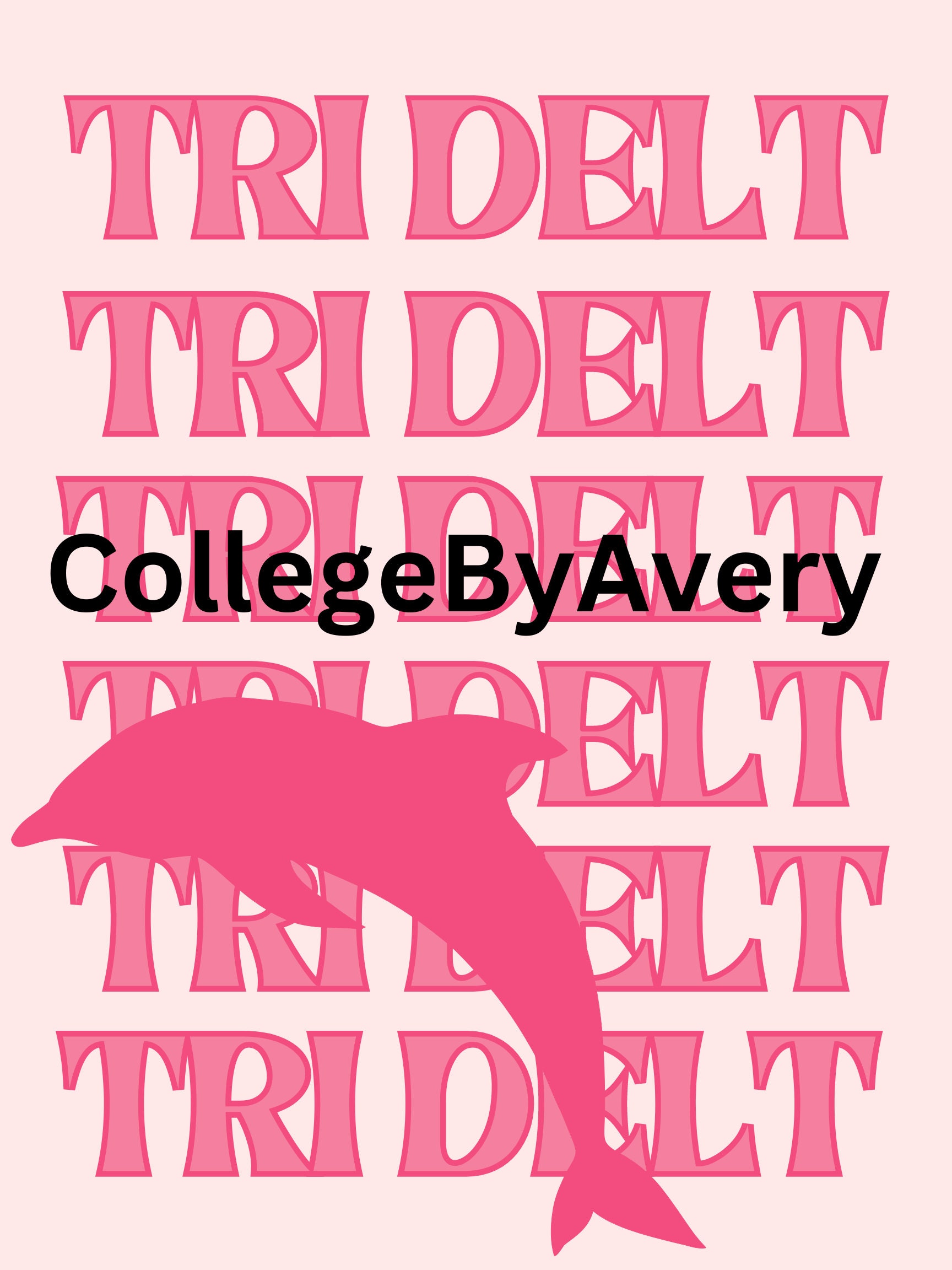 Delta Delta Delta (tri Delt) Sorority Cute Pink Preppy Digital Print ...