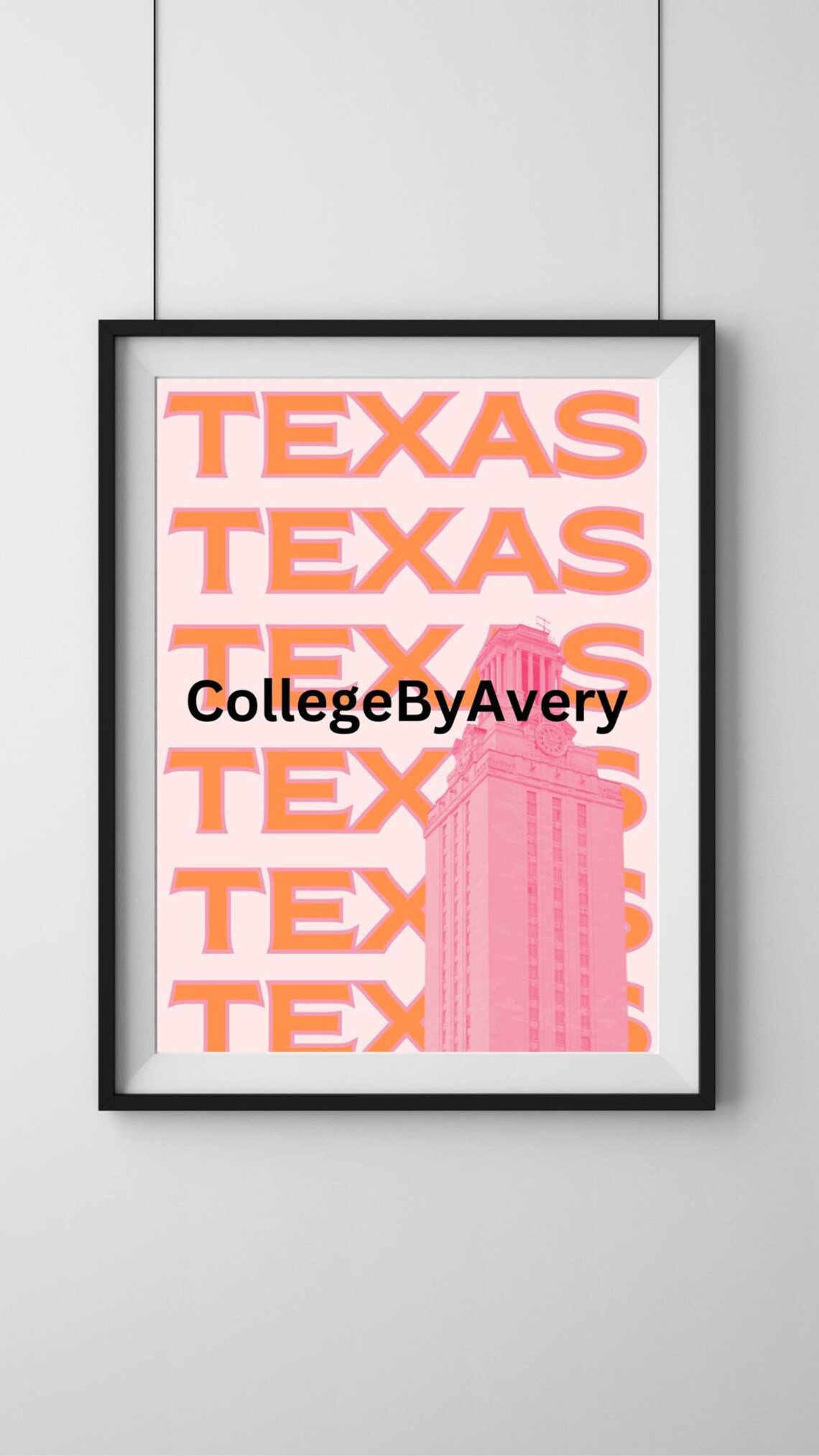 University of Texas at Austin (UT AUSTIN 2028) Pink Preppy Wall Art for ...